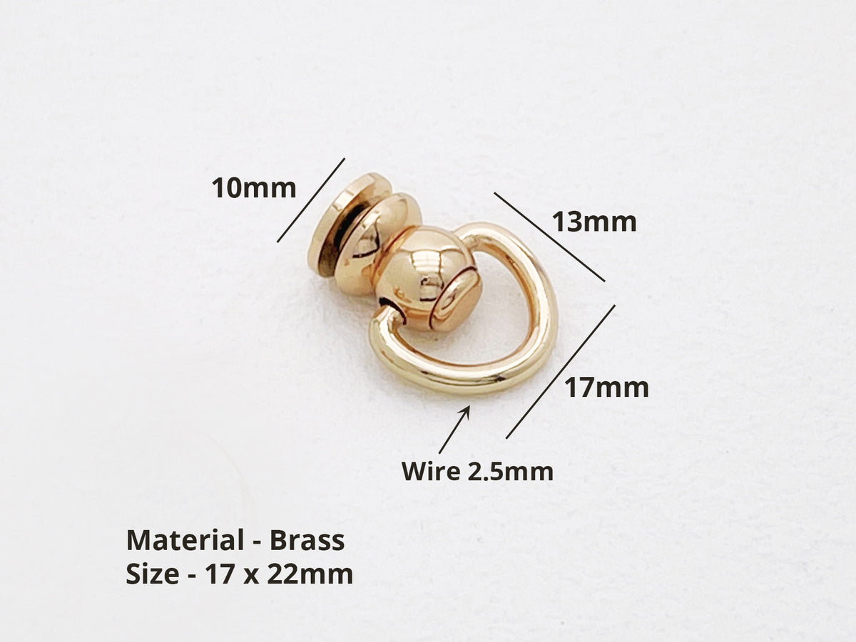 Brass Bag Strap Screw Connectors - Small Size | L&S LEATHER