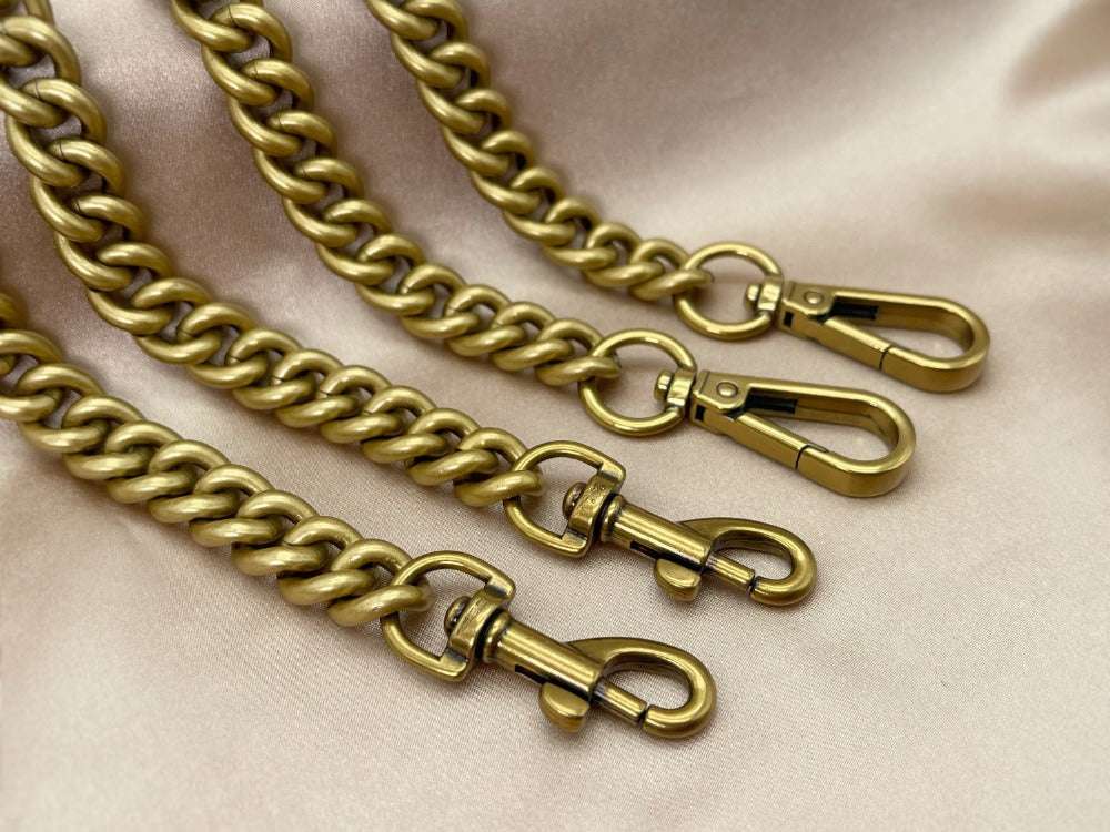 Vintage Gold Chain Straps | 13mm Wide Antique Gold Bag Chain Strap – L ...